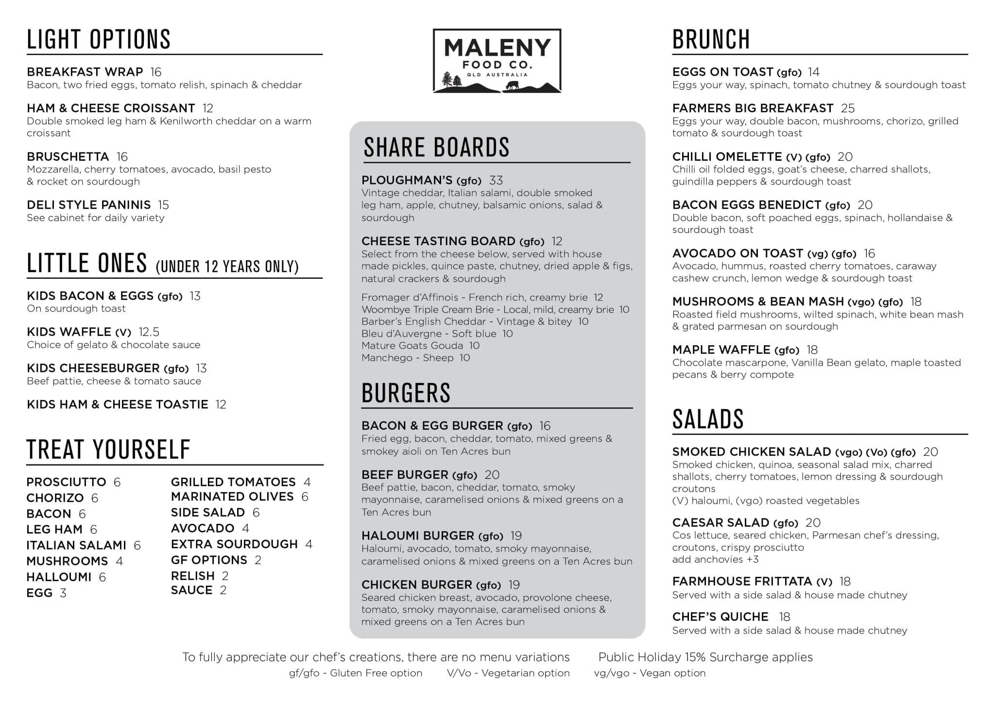 Menu - Maleny Food Co
